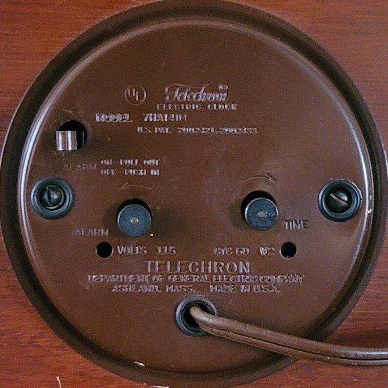 Vintage Telechron 7HA141 the Airlux Electric Desk Alarm Clock in Mahogany and Brass - Etsy