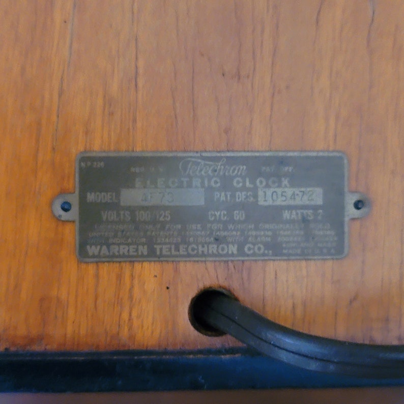 Vintage Art Deco Telechron 4F73 the Smartset Electric Desk Alarm Clock ...