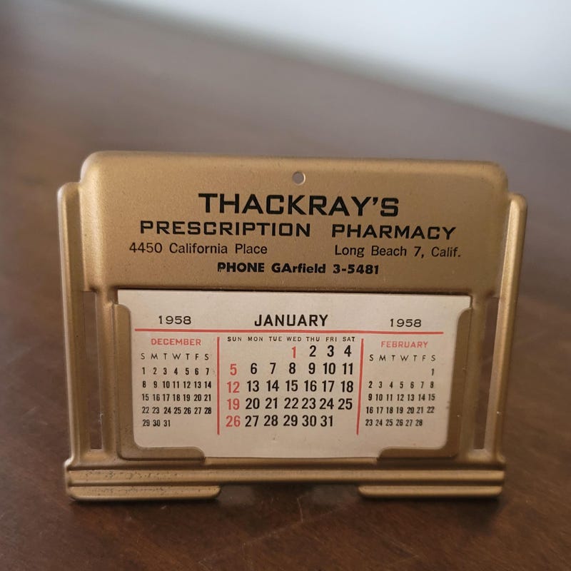 1958 Calendar - Etsy