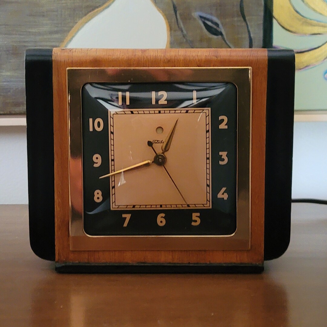 Vintage Art Deco Telechron 4F73 the Smartset Electric Desk Alarm Clock ...