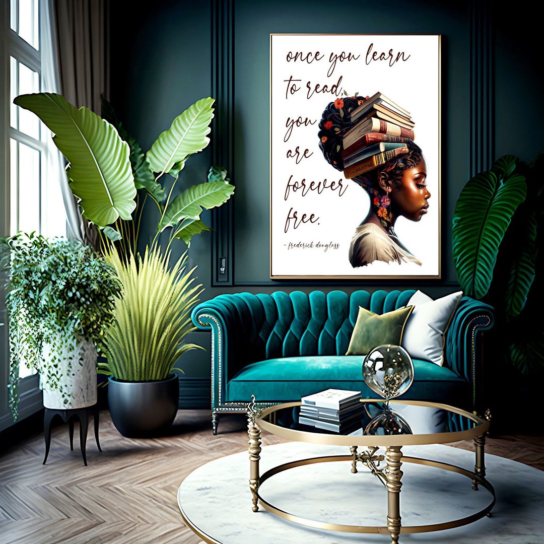 Read, Frederick Douglass, Affirmation Wall Art, Black Woman, African ...