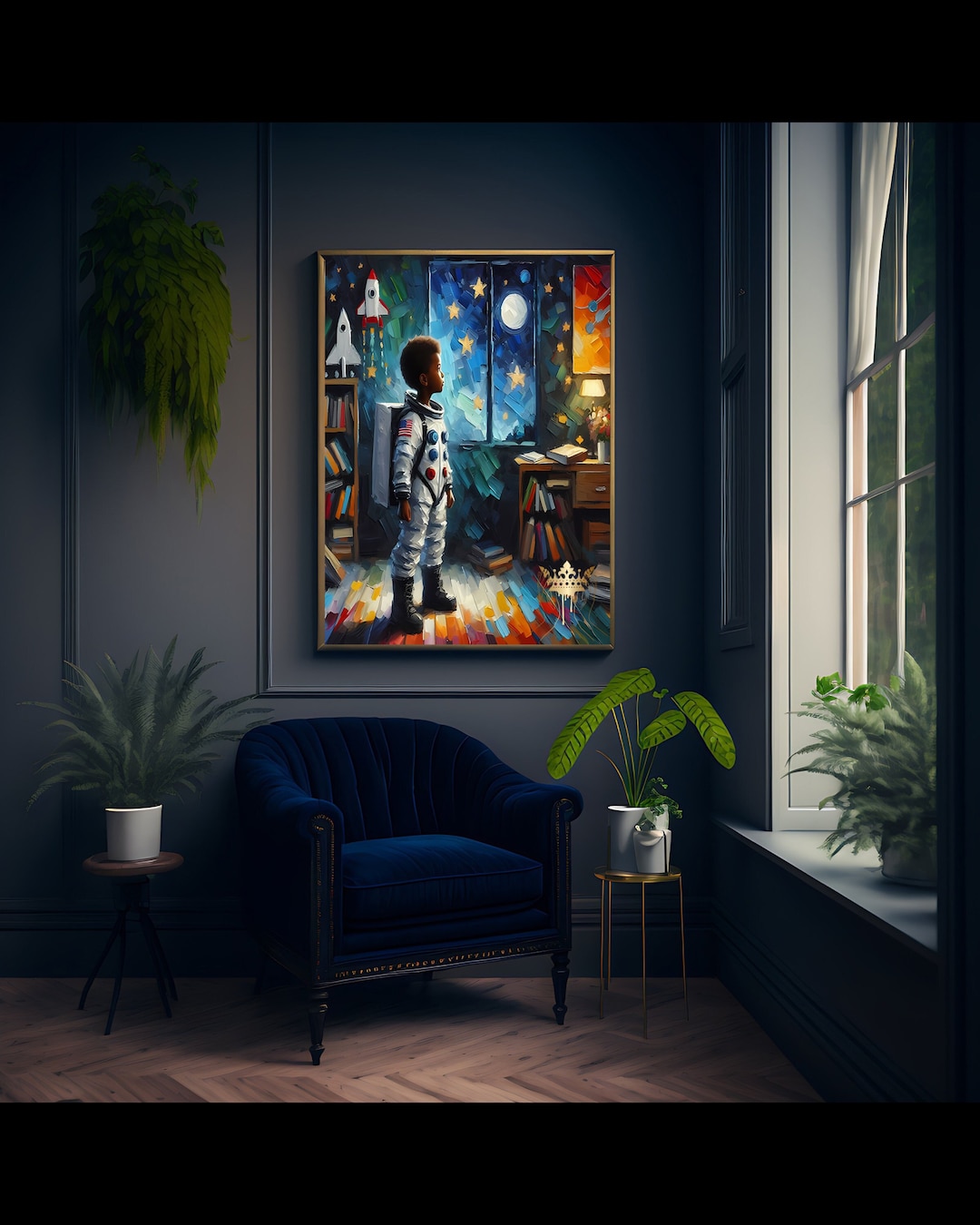 One Small Step, Astronaut Art, Printable Wall Art, Black Art, Children ...