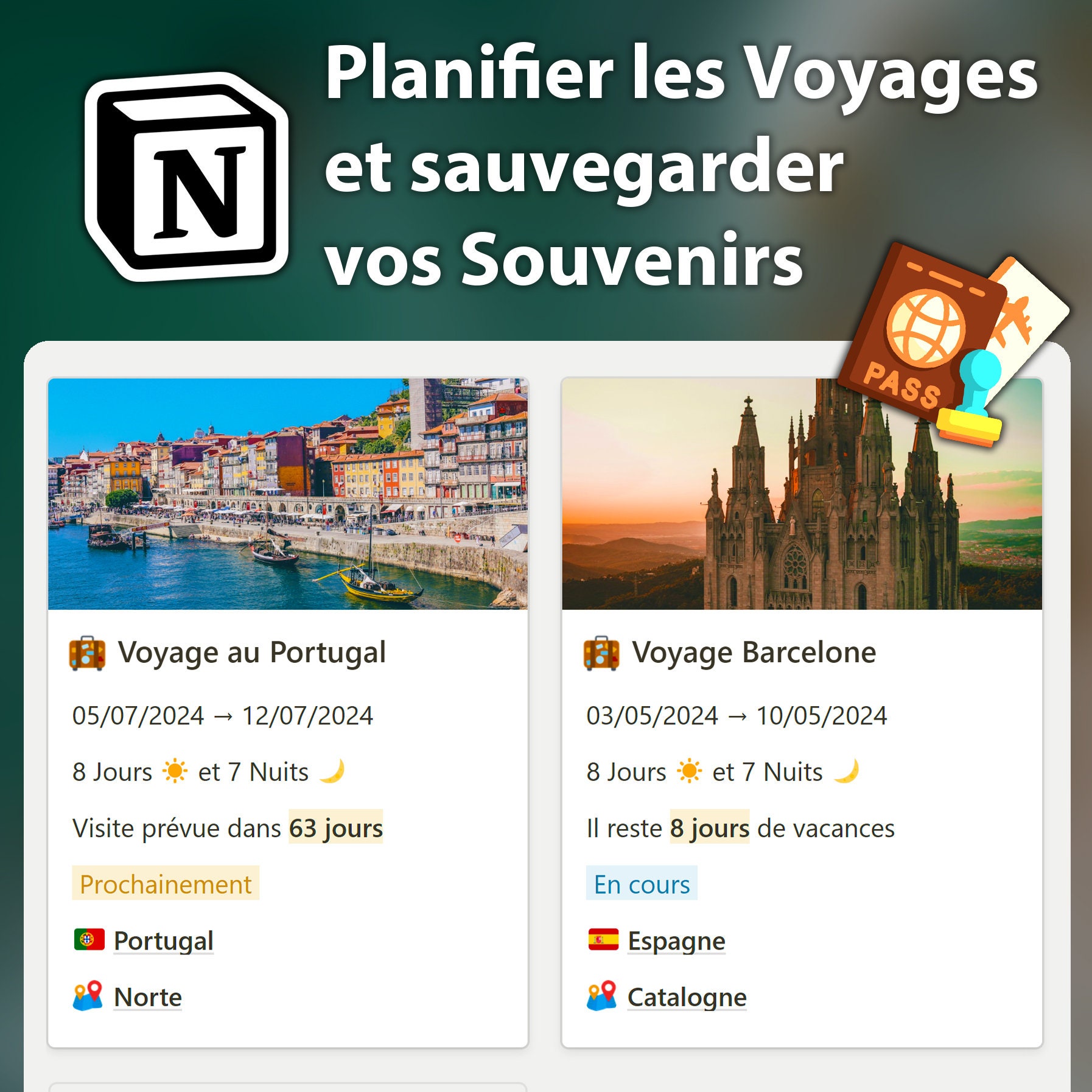 Notion Template : Carnet De Voyages 2024 - Etsy