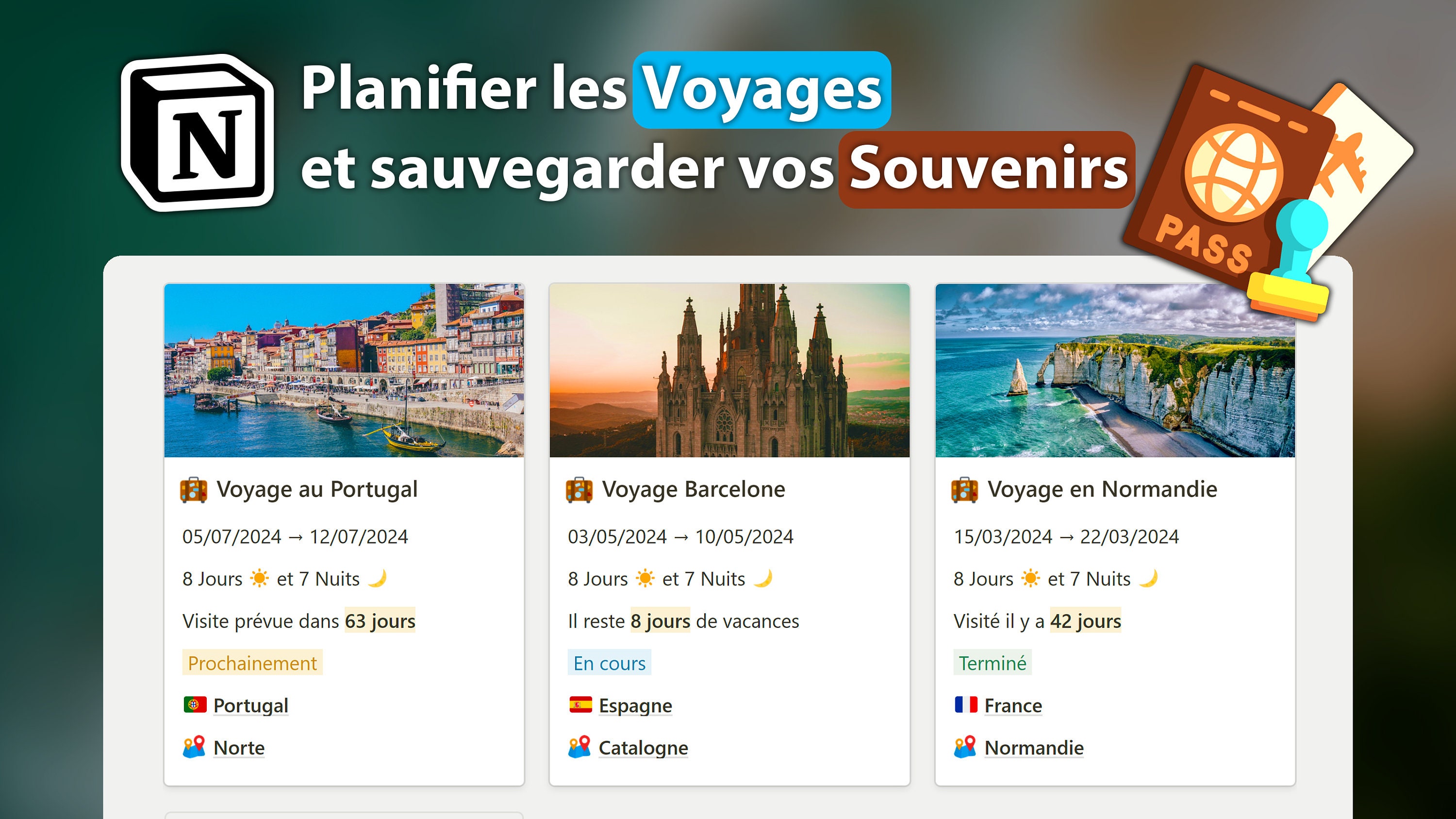 Notion Template : Carnet De Voyages 2024 - Etsy