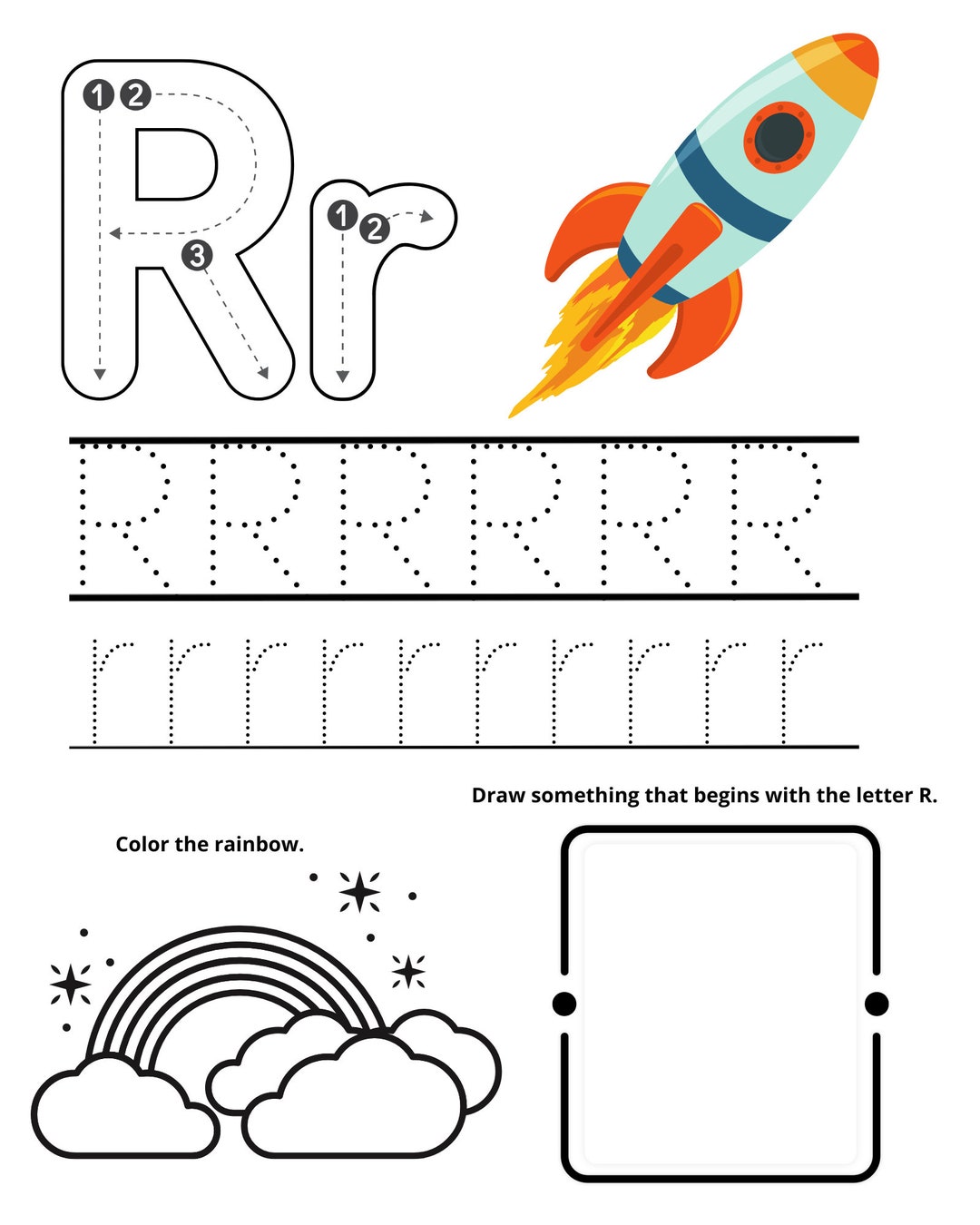 Letter R Worksheet - Etsy