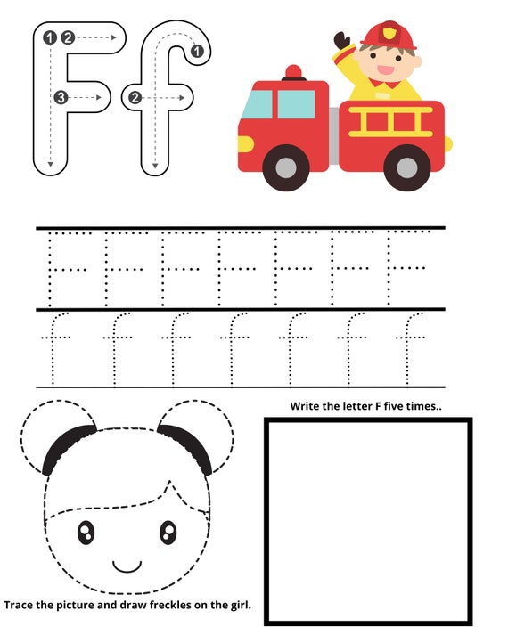 Letter F Tracing Worksheets Preschool