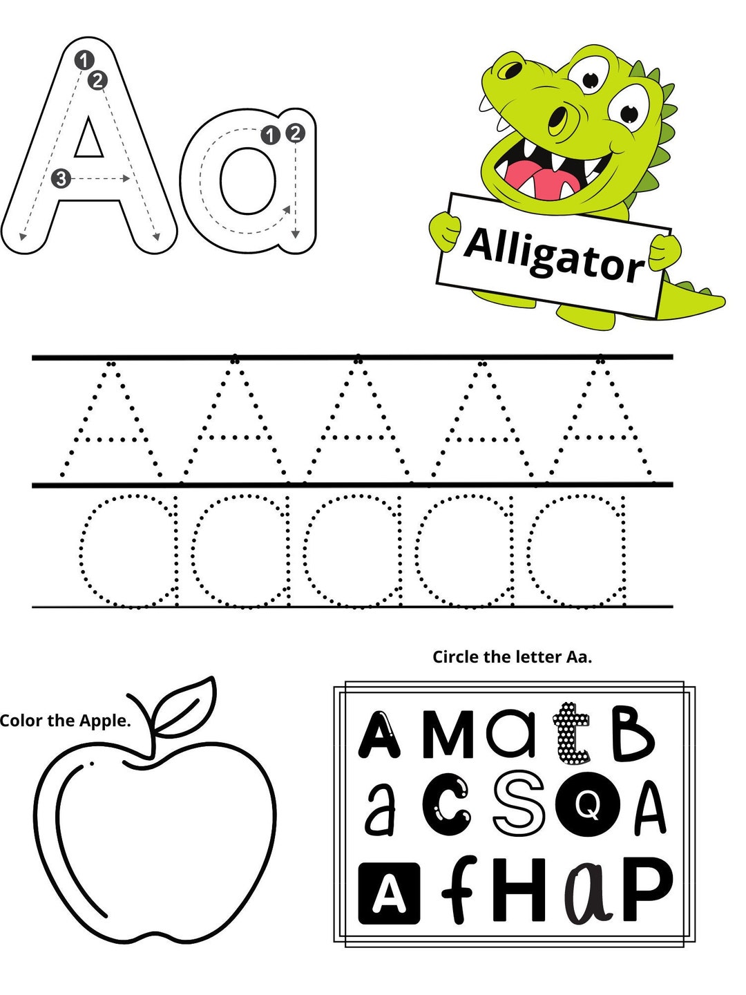 Letter A Worksheet - Etsy
