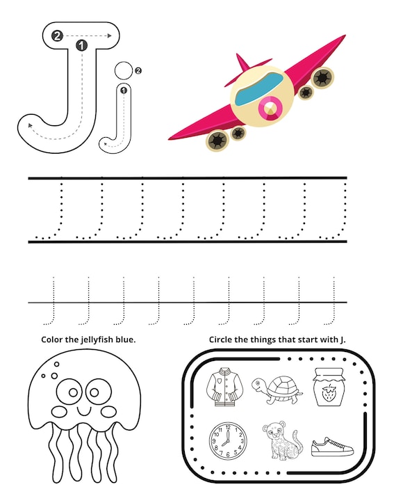 J Letter Worksheet Cut And Paste Letter J | PrimaryLearning.Org