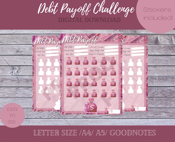 Debt Tracker Debt Payoff Challenge Budget Planner Finance - Etsy