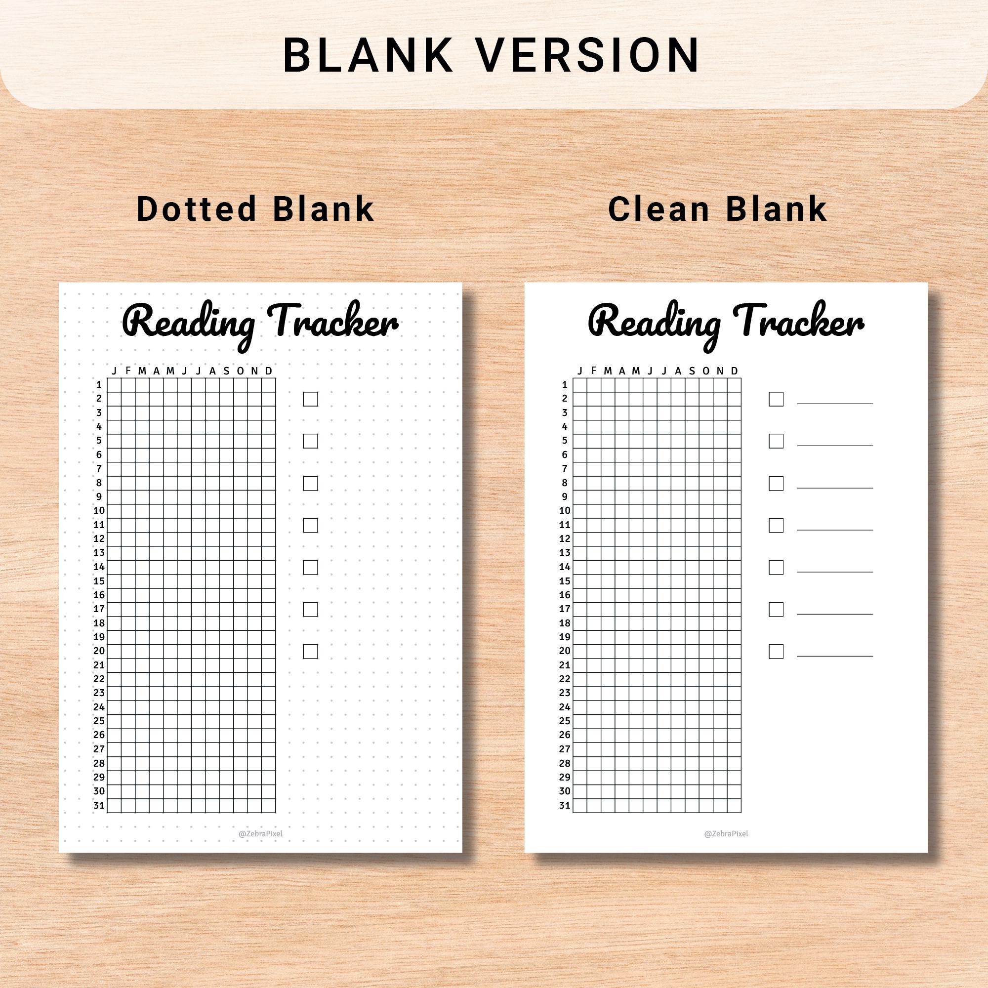 Printable PDF Reading Tracker | Pixel Bullet Journal A4|A5 & Letter ...