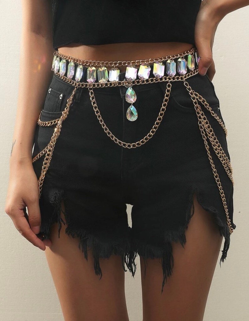 Gemstone Body Chain Rave Outfits Festival Outfits - Etsy