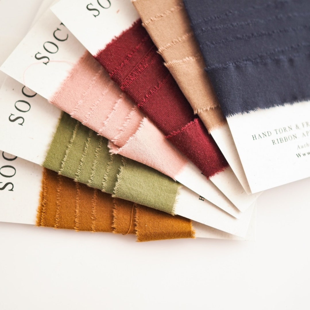 Hand Frayed & Torn Ribbon Linen Cotton Ribbon Wedding - Etsy