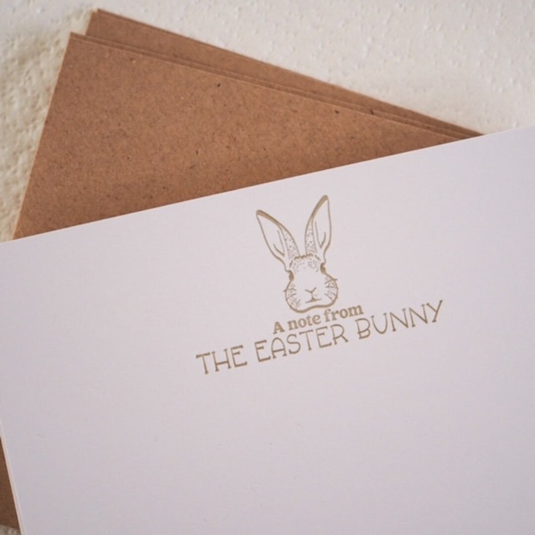 Easter Bunny Note Card Set Letter Pressed Note Cards Heavy Weight ...