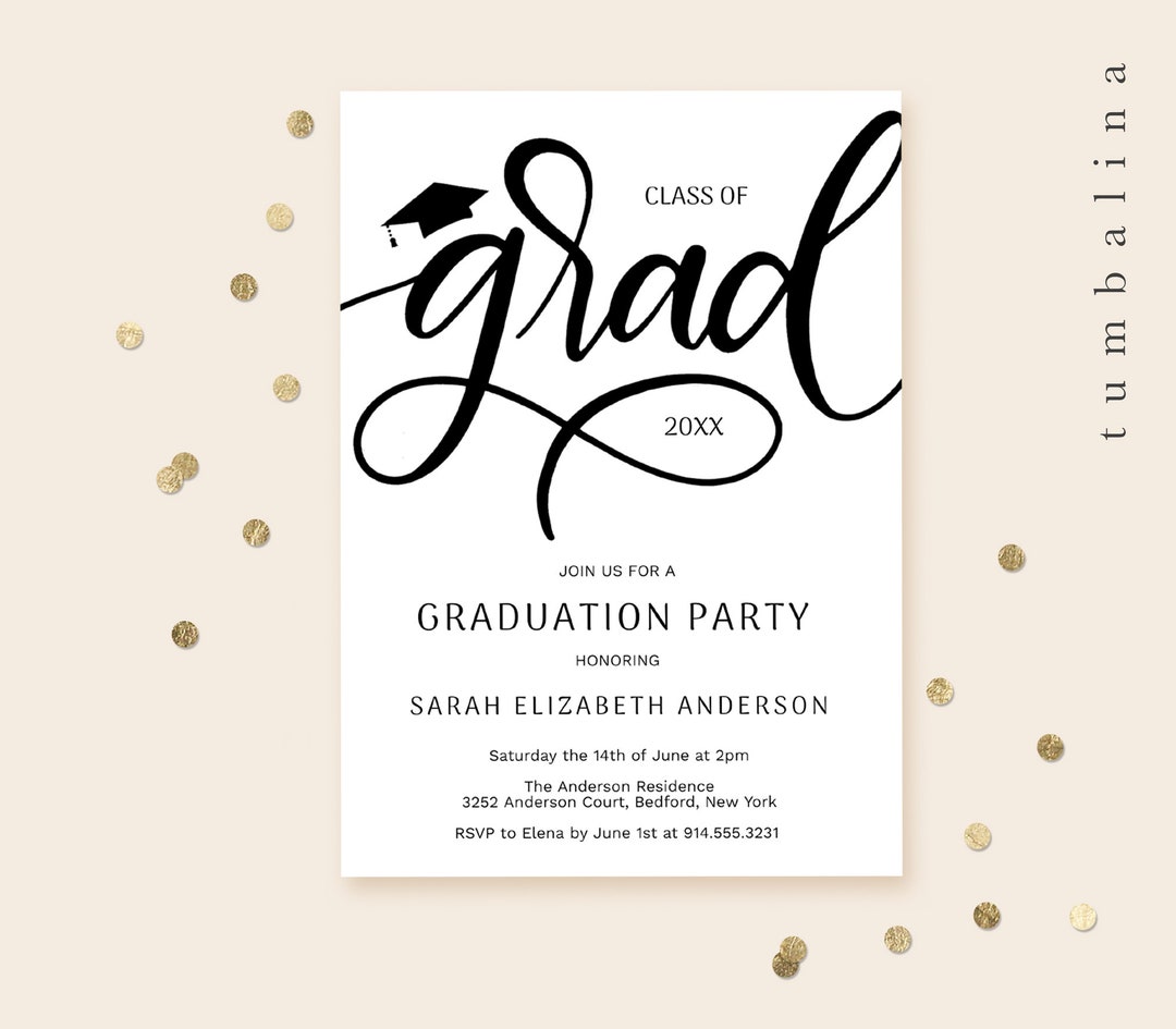 Graduation Party Invitation Graduation Invite Editable - Etsy