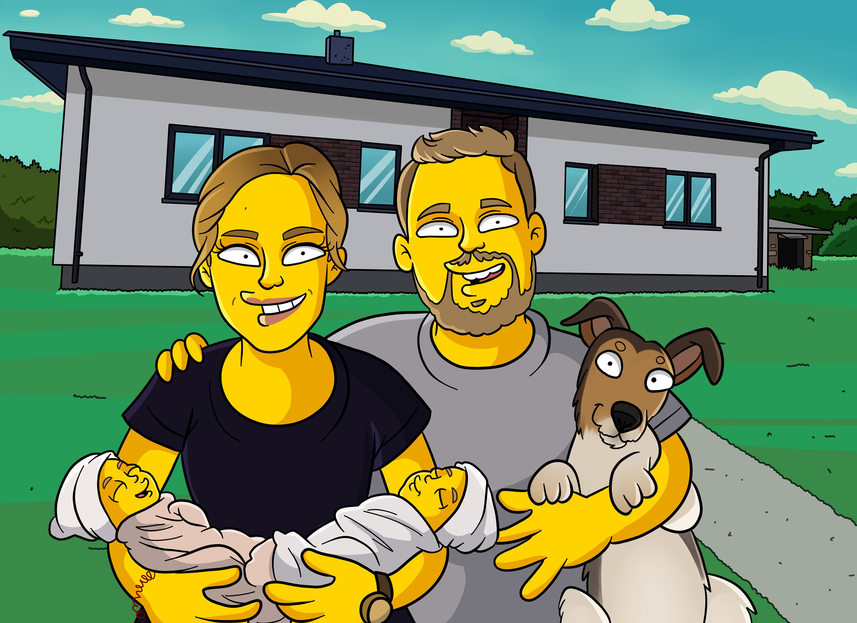 Simpsons Custom Portrait Drawing From Photo - Great Gift for Family ...