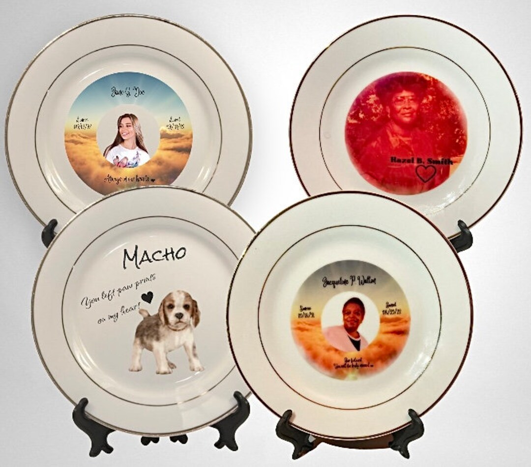 Photo Plate - Memorial Plate - Personalized Photo Memorial Keepsake ...