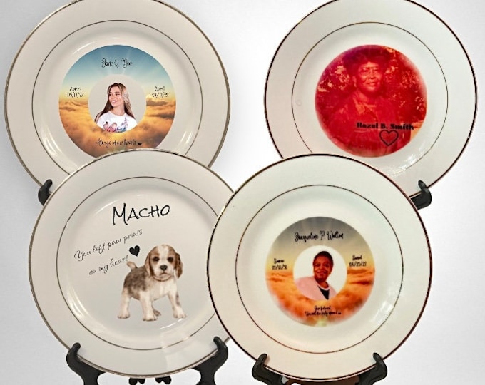 Photo Plate - Memorial Plate - Personalized Photo Memorial Keepsake ...