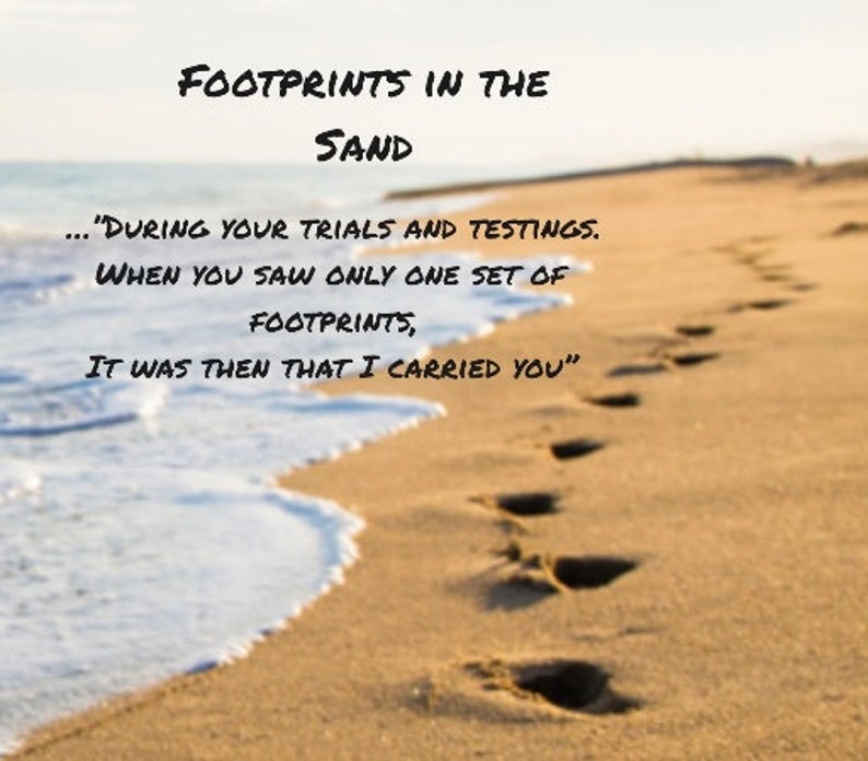 Keepsake Plate - Footprints in the Sand - Gift - Christian - Religious ...