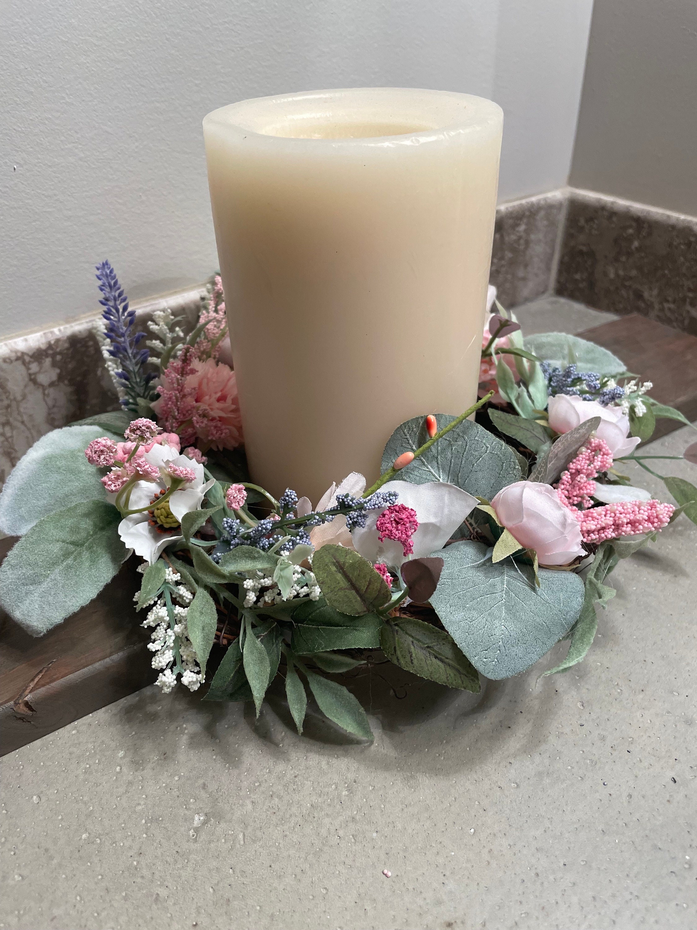 Spring Wildflower Candle Ring Spring Candle Ring Wildflower Candle Ring ...