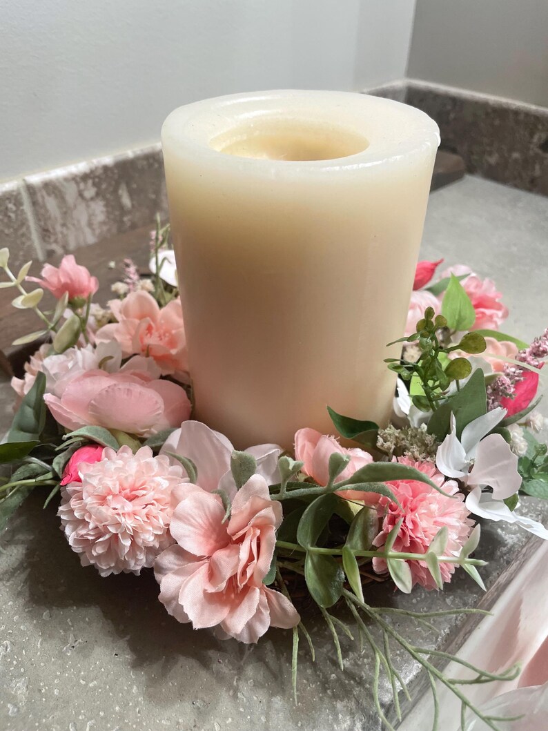 Spring Wildflower Candle Ring - Spring Candle Ring - Wildflower Candle ...