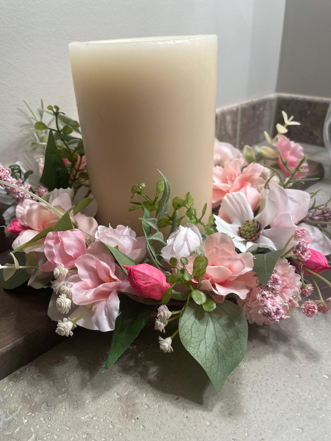 Spring Wildflower Candle Ring - Spring Candle Ring - Wildflower Candle ...