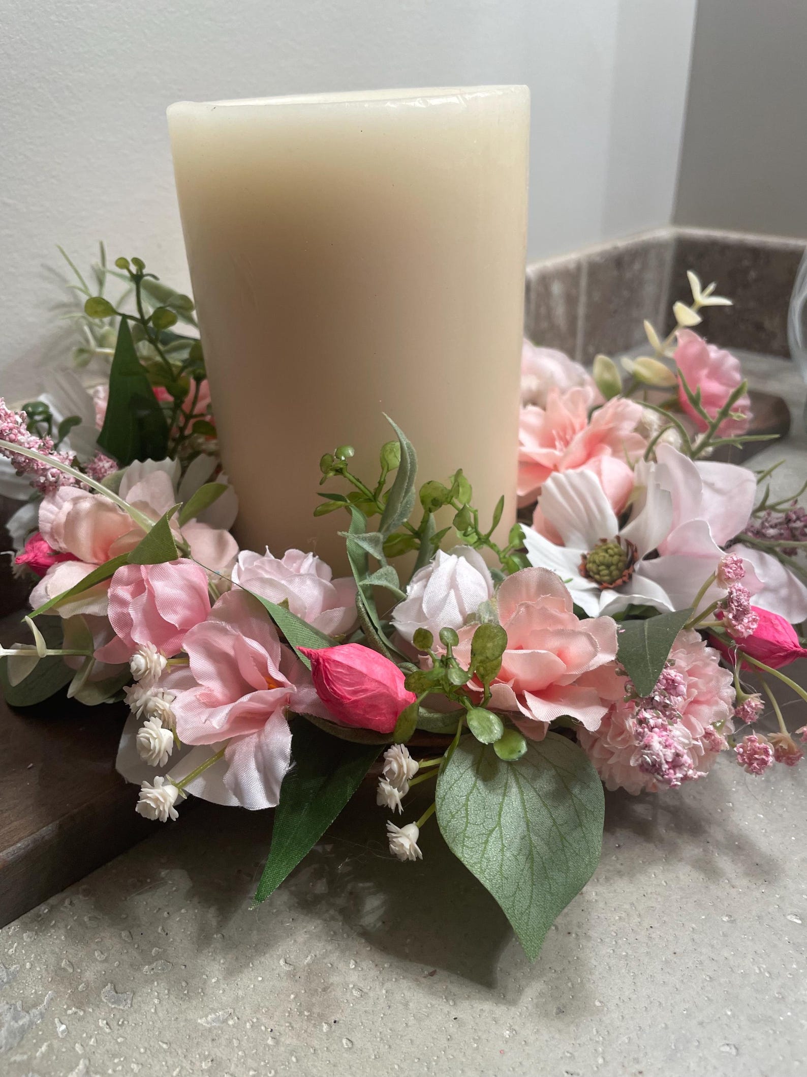 Spring Wildflower Candle Ring - Spring Candle Ring - Wildflower Candle ...