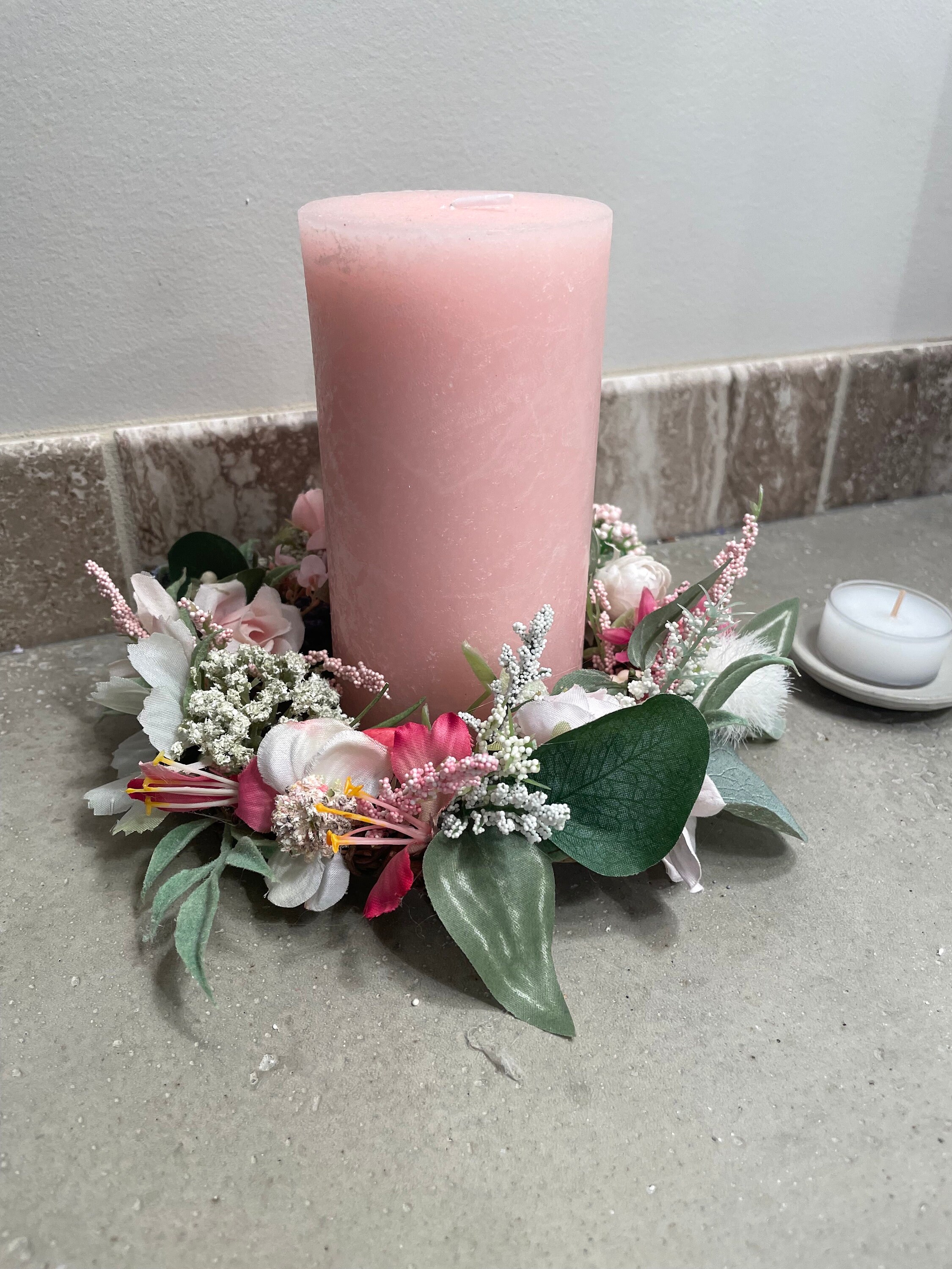 Small Spring Candle Ring Spring Flower Candle Ring Small Flower Candle ...