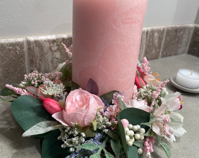 Small Spring Candle Ring Spring Flower Candle Ring Small Flower Candle ...