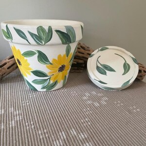 Hand Painted Daisy Pot Hand Painted Daisy Clay Pot Daisy Hand Painted ...