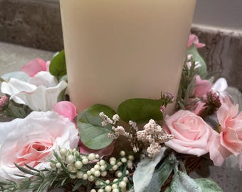 Spring Wildflower Candle Ring - Spring Candle Ring - Wildflower Candle ...