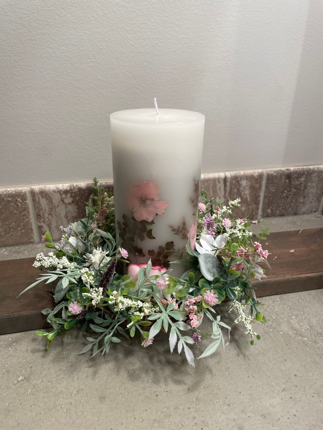 Small Spring Candle Ring Spring Flower Candle Ring Small - Etsy