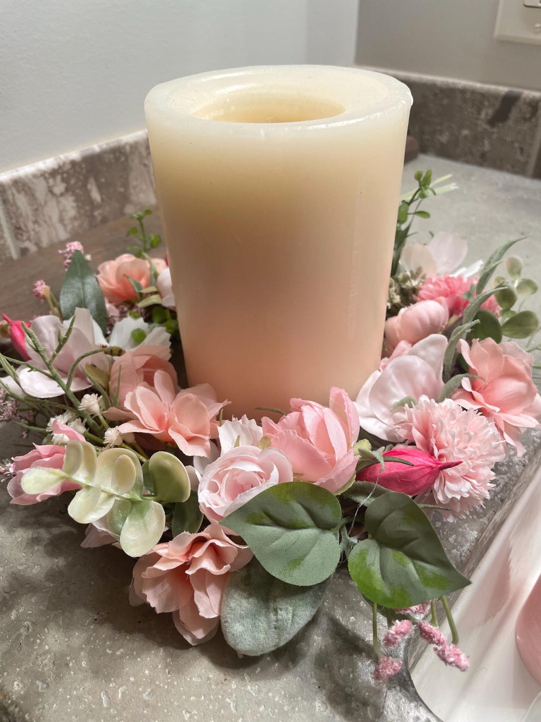 Spring Wildflower Candle Ring - Spring Candle Ring - Wildflower Candle ...