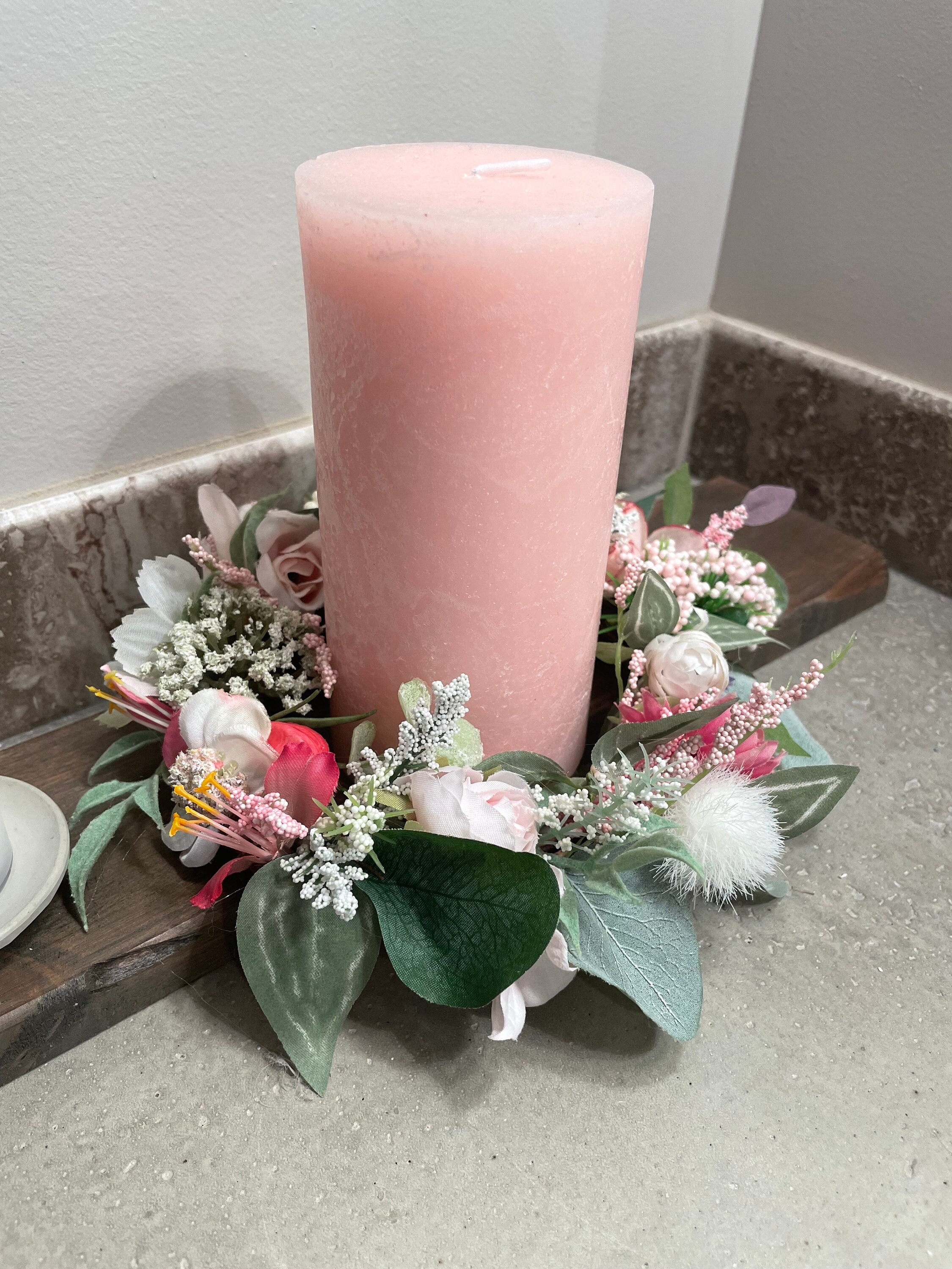 Small Spring Candle Ring Spring Flower Candle Ring Small Flower Candle ...