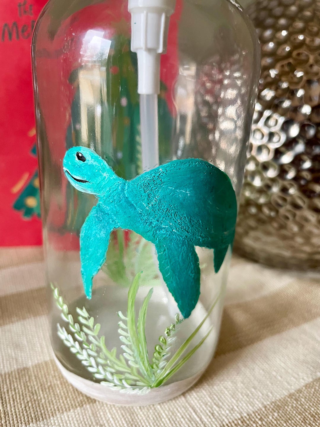 Soap Dispenser- Beach Soap Dispenser- Sea Turtle Soap Dispenser- Hand ...