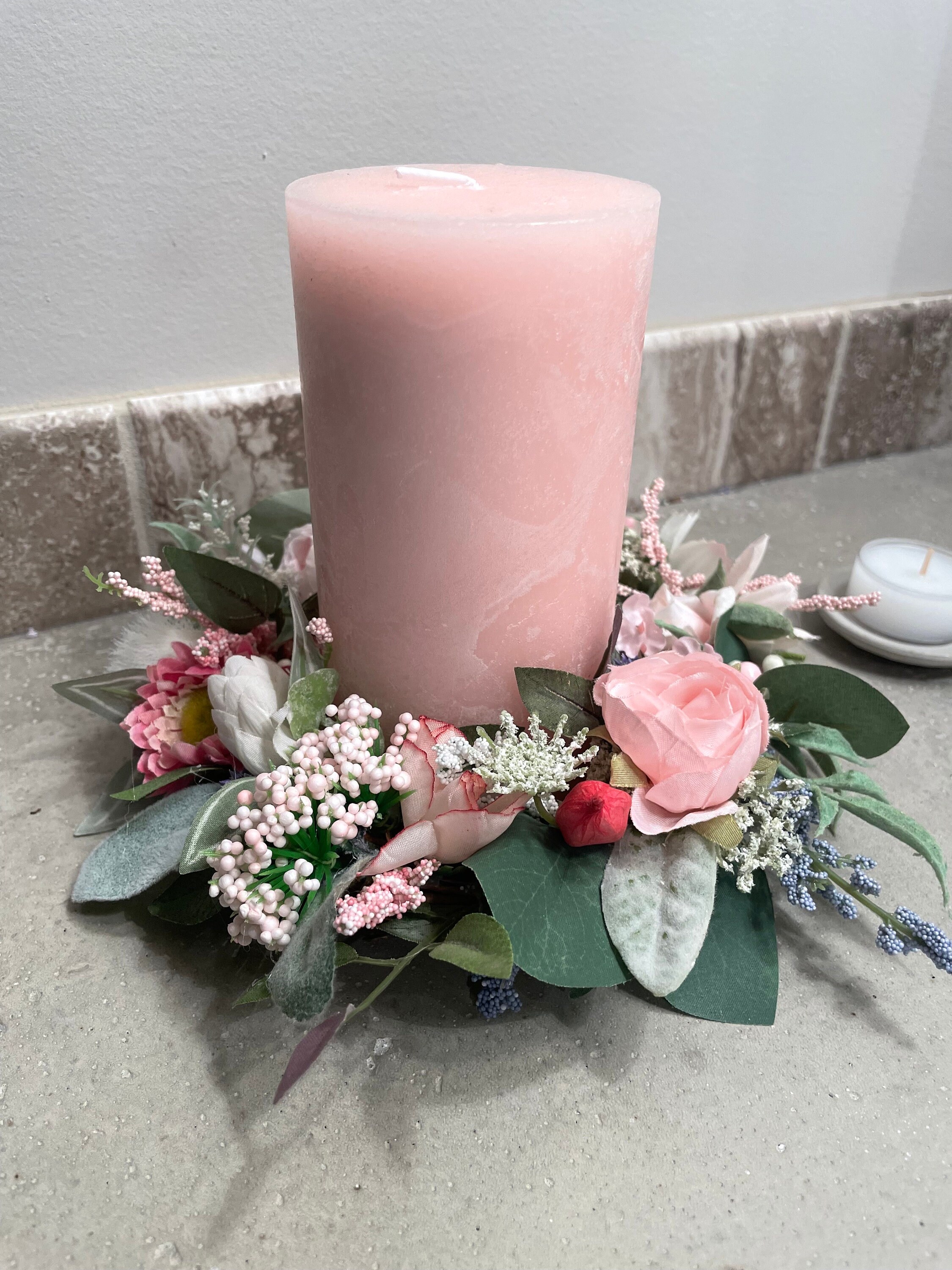 Small Spring Candle Ring Spring Flower Candle Ring Small Flower Candle ...