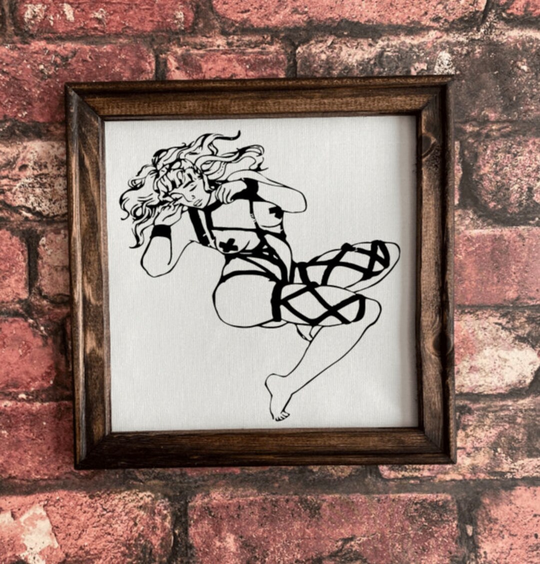 Shibari Inspired- Bound Beauty in Rope- Framed Canvas Lightweight ...