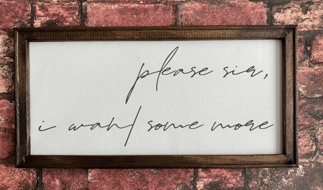 Please Sir I Want Some More Framed Canvas Bedroom Decor - Etsy