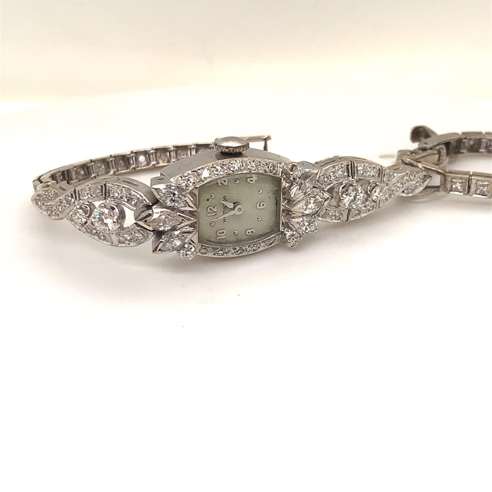 Art Deco White Gold and Diamond Watch - Etsy