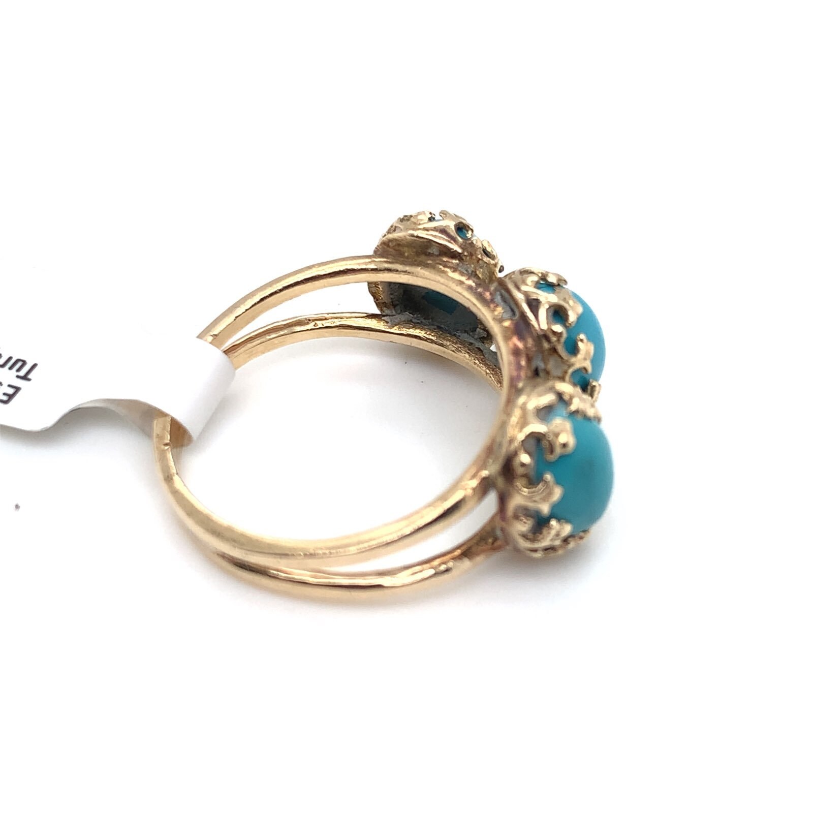 Yellow Gold and Turquoise Ring - Etsy