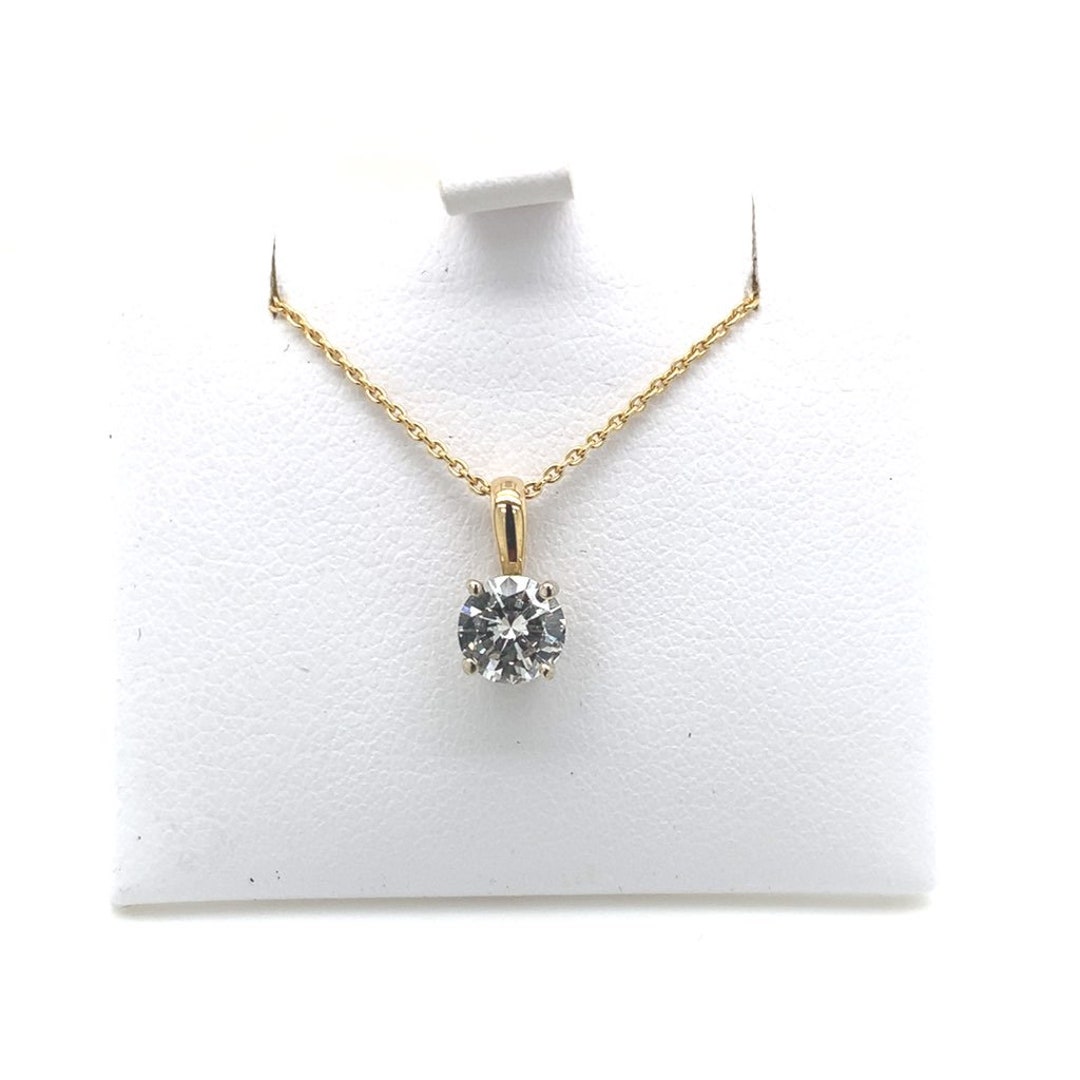 Two-tone Round Diamond Pendant - Etsy