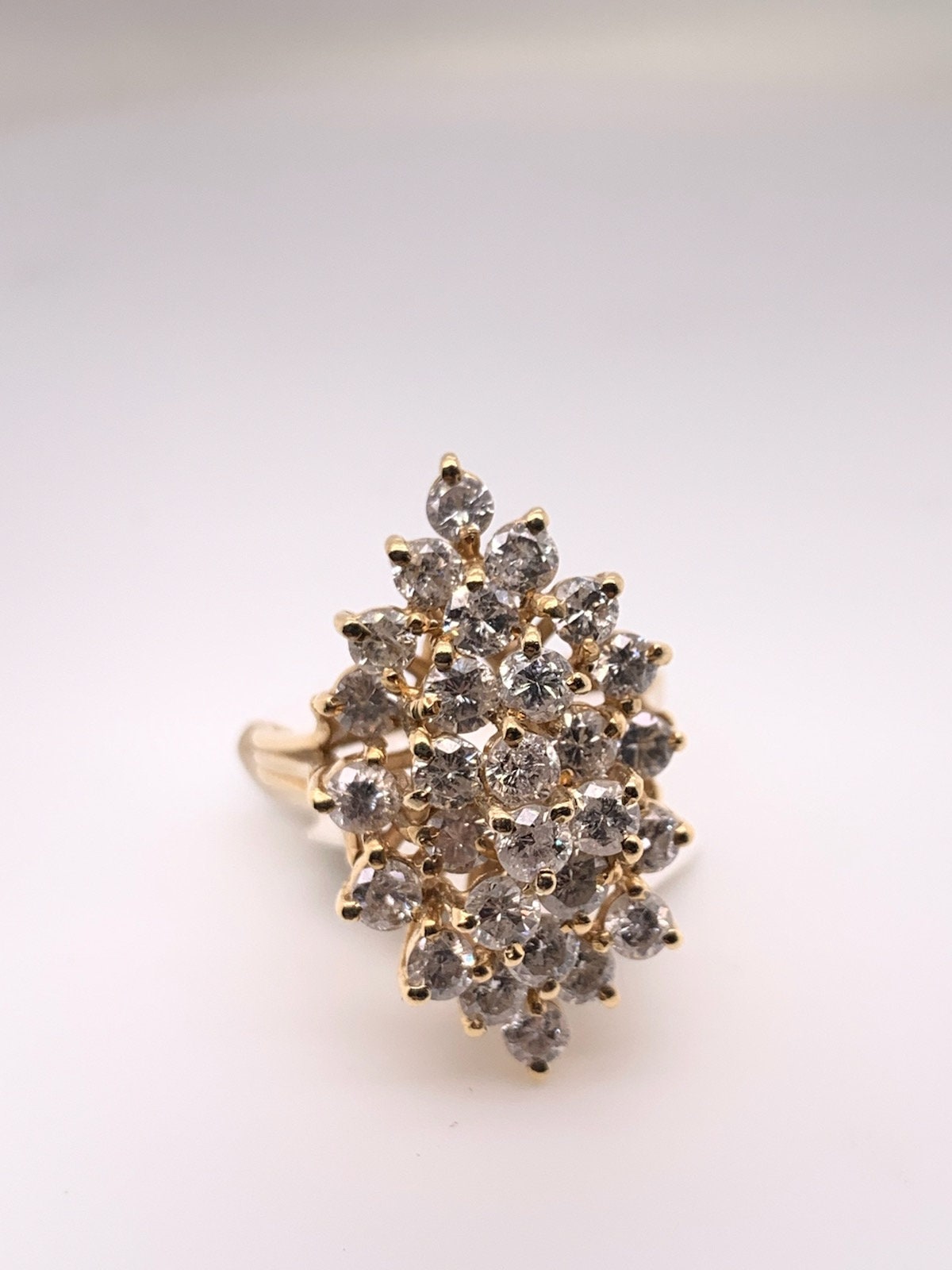 Vintage Diamond Ballerina Ring - Etsy