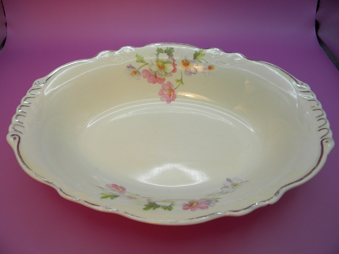 Vintage Homer Laughlin Virginia Rose Pattern Serving Vegetable Bowl - Etsy