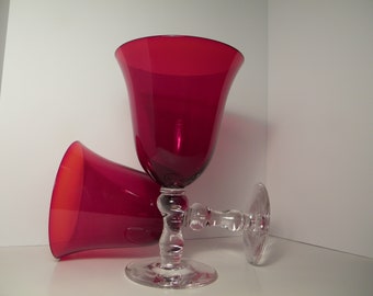Red Water Goblets | Etsy