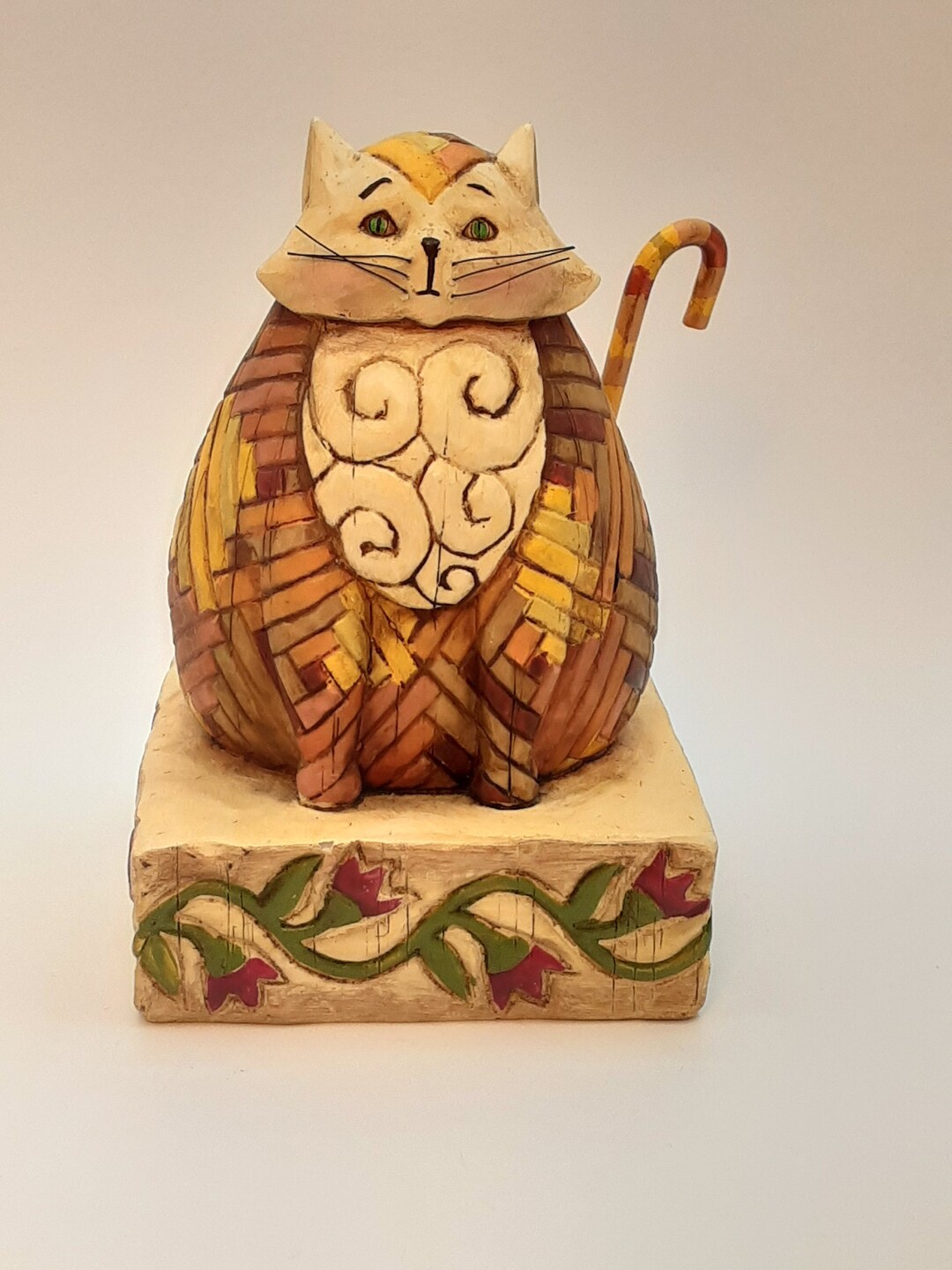 Vintage Jim Shore "elijah" Cat Heartwood Creek #114422 Cute Fat Cat ...