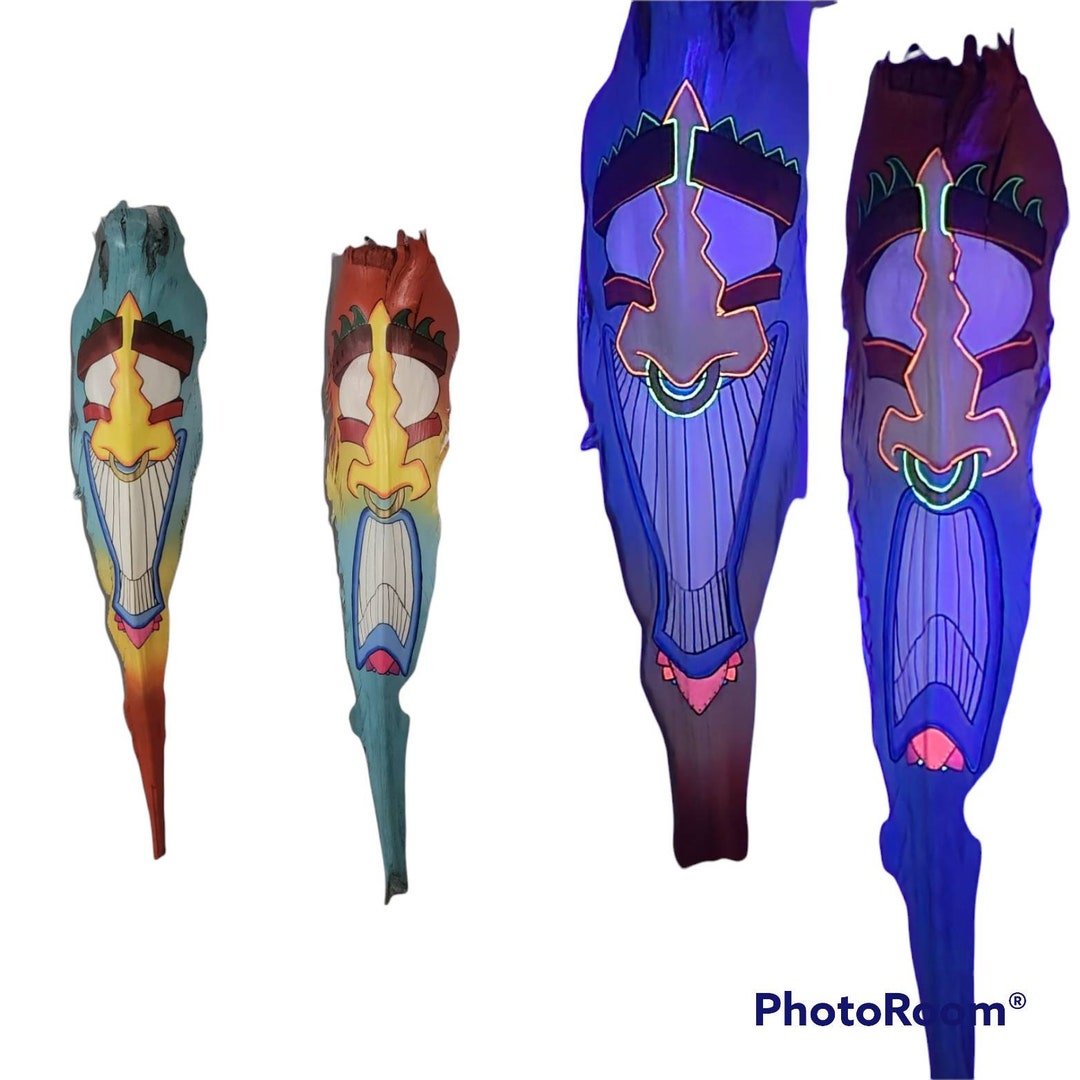 Coastal Graffiti Hand Painted Tiki Mask. Painted on Palm Tree Husk ...