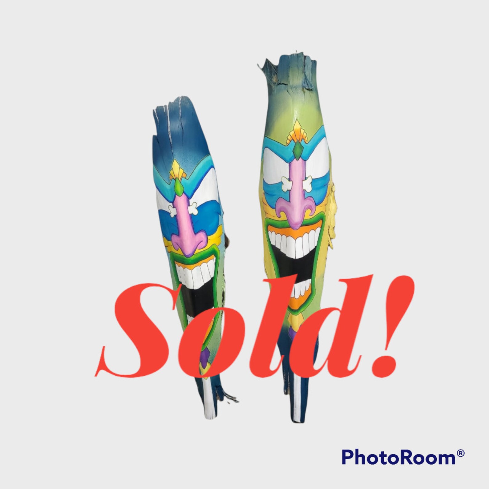 Coastal Graffiti Hand Painted Tiki Mask. Painted on Palm Tree Husk ...