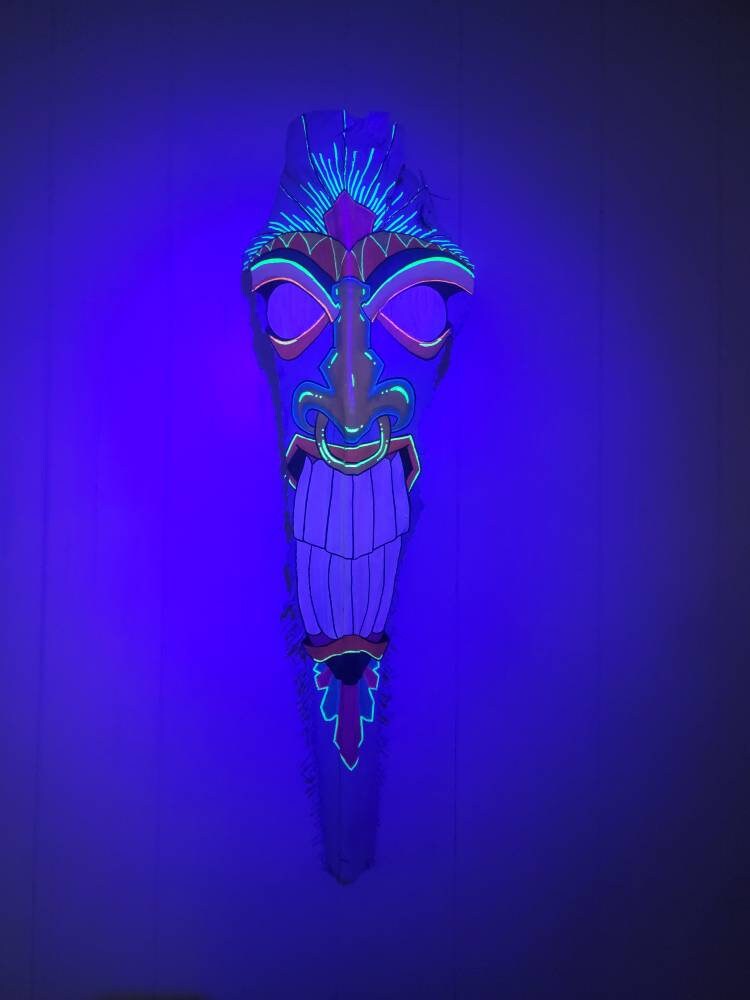 Coastal Graffiti Hand Painted Tiki Mask. Painted on Palm Tree Husk ...