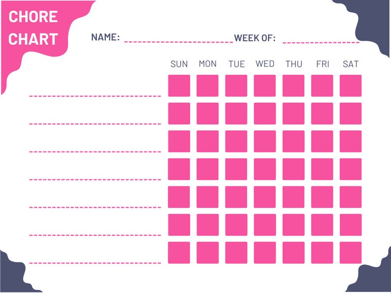 DIGITAL CHORE CHART - Etsy