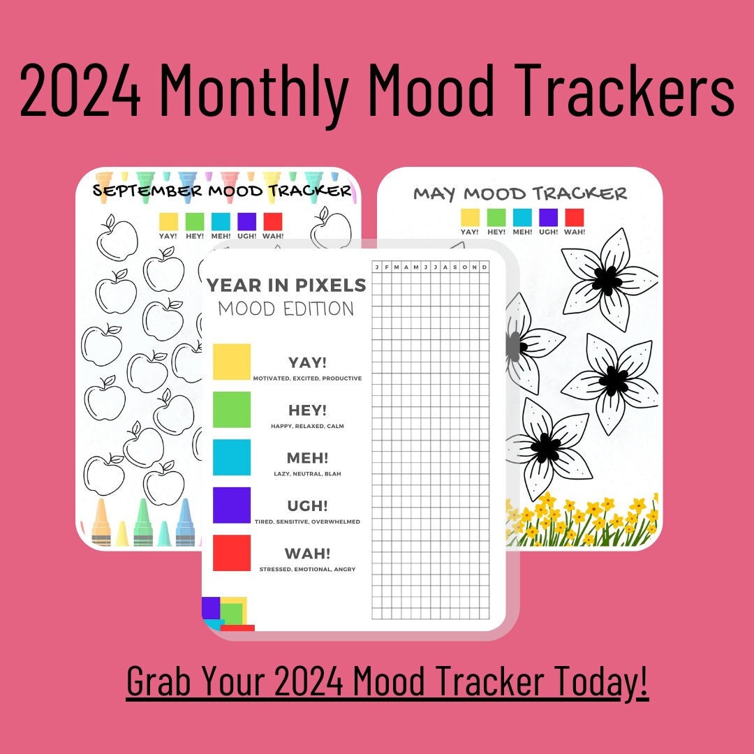 DIGITAL Mood Tracker 12-months - Etsy
