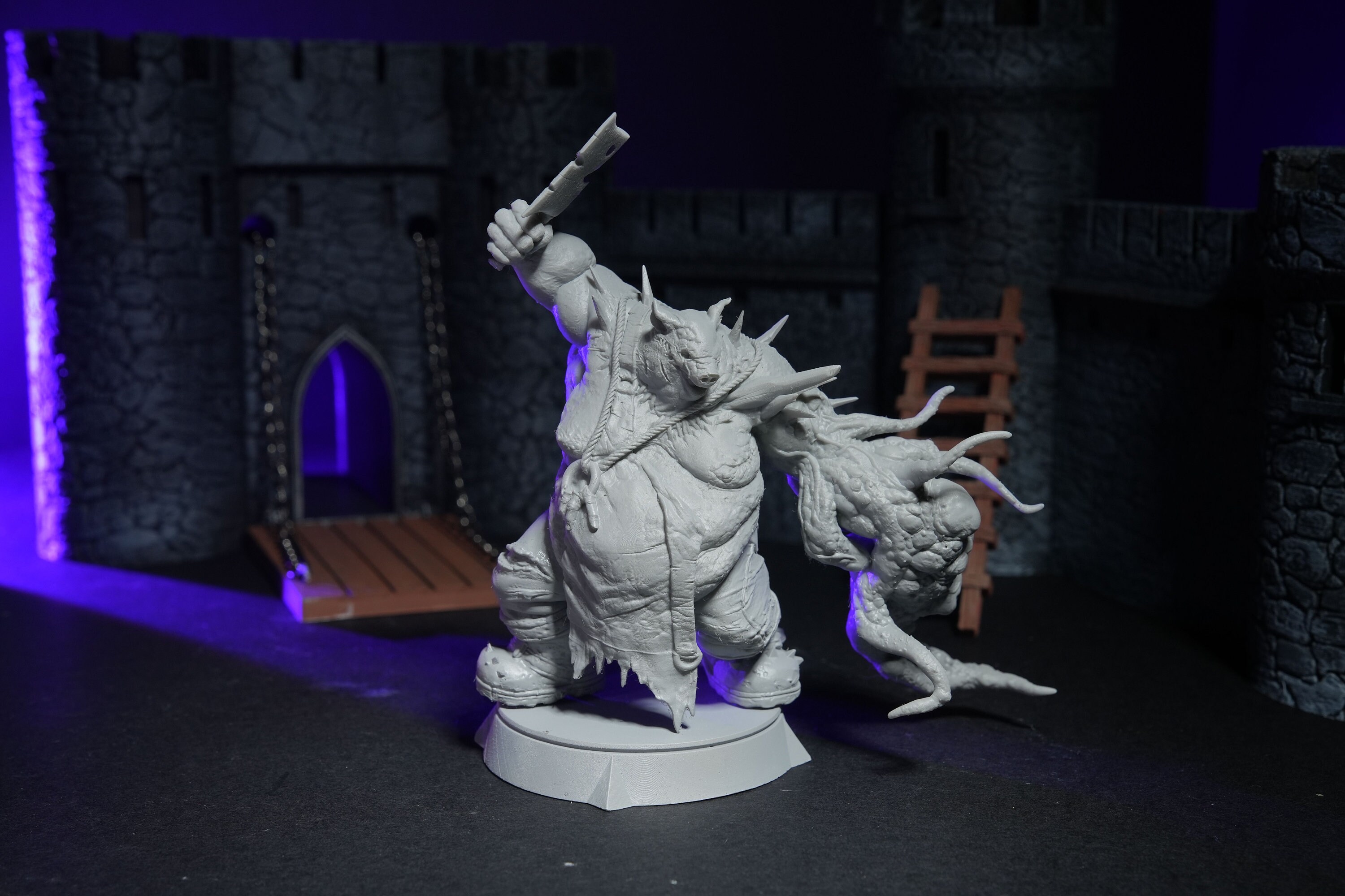 Boarhog Butcher: Resin 3D Printed Miniature (gray) - Etsy